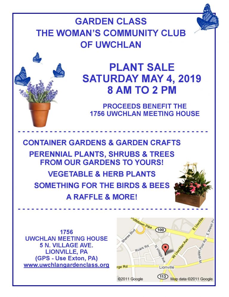 2019 Plant Sale Poster - Uwchlan Garden Club